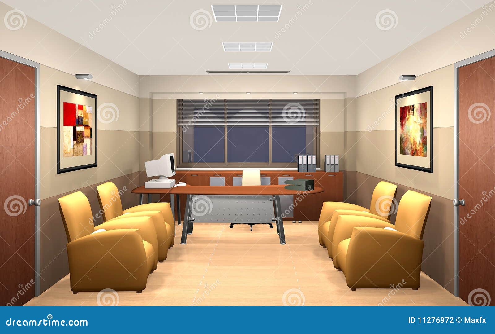 3D office stock illustration. Illustration of architecture - 11276972