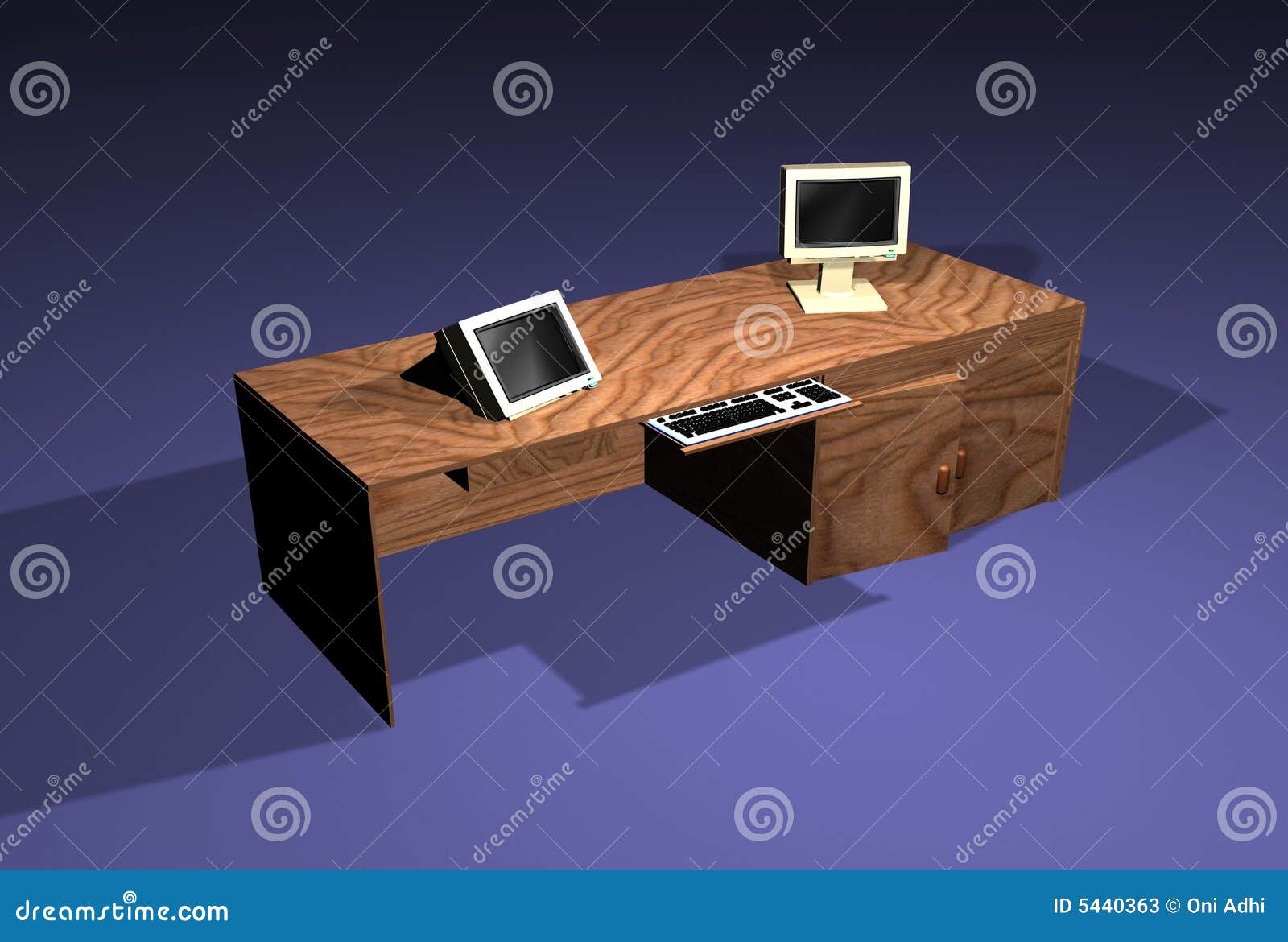 3D office desk stock illustration. Illustration of room - 5440363