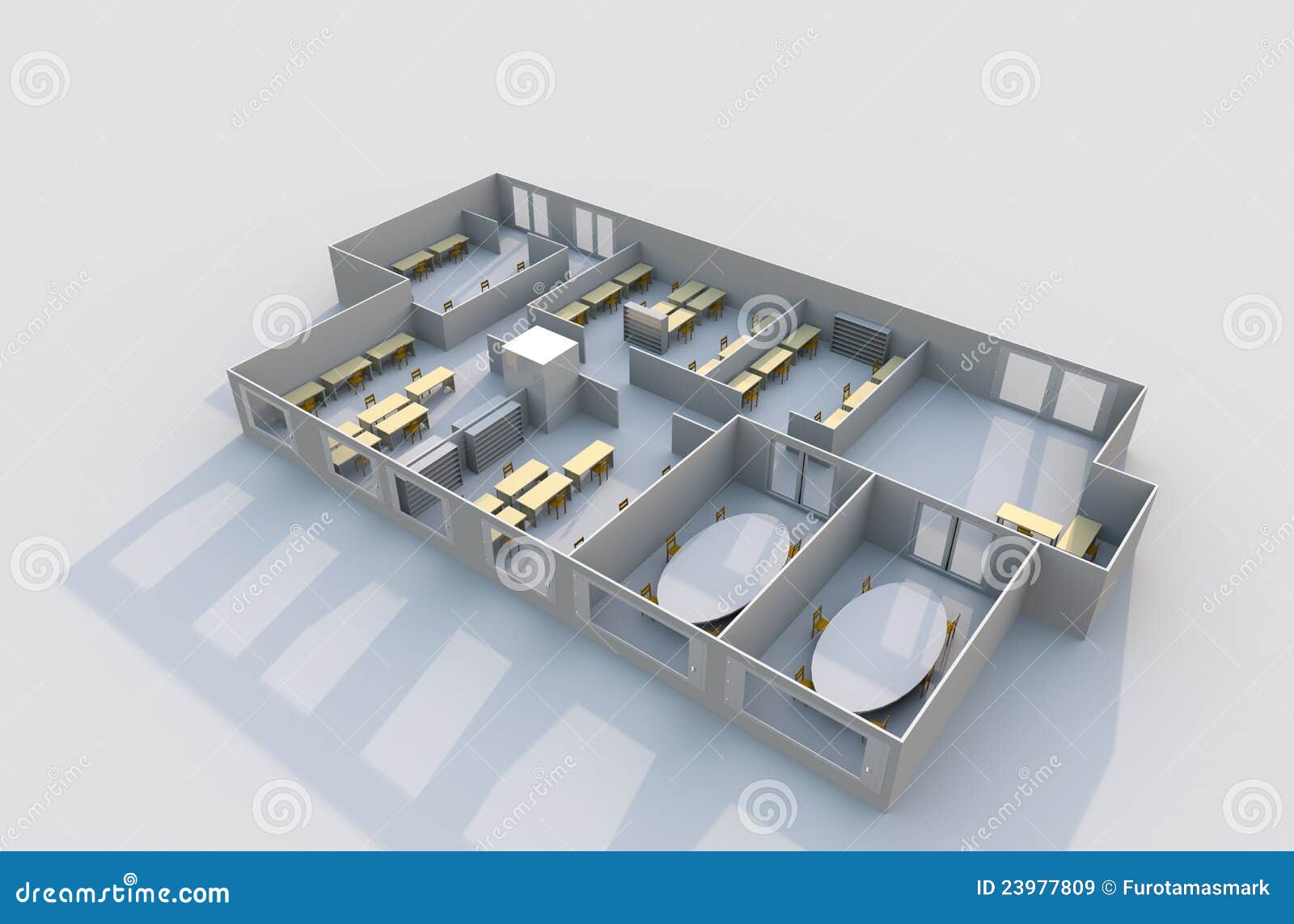 3D Office Plan stock illustration. Illustration of plan - 23977809