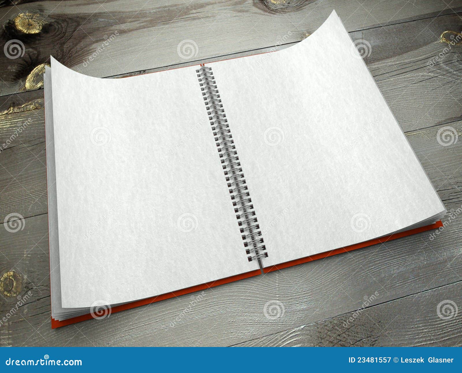 3d Open Blank Notebook on Desk Paper Texture Stock Image - Image of ...