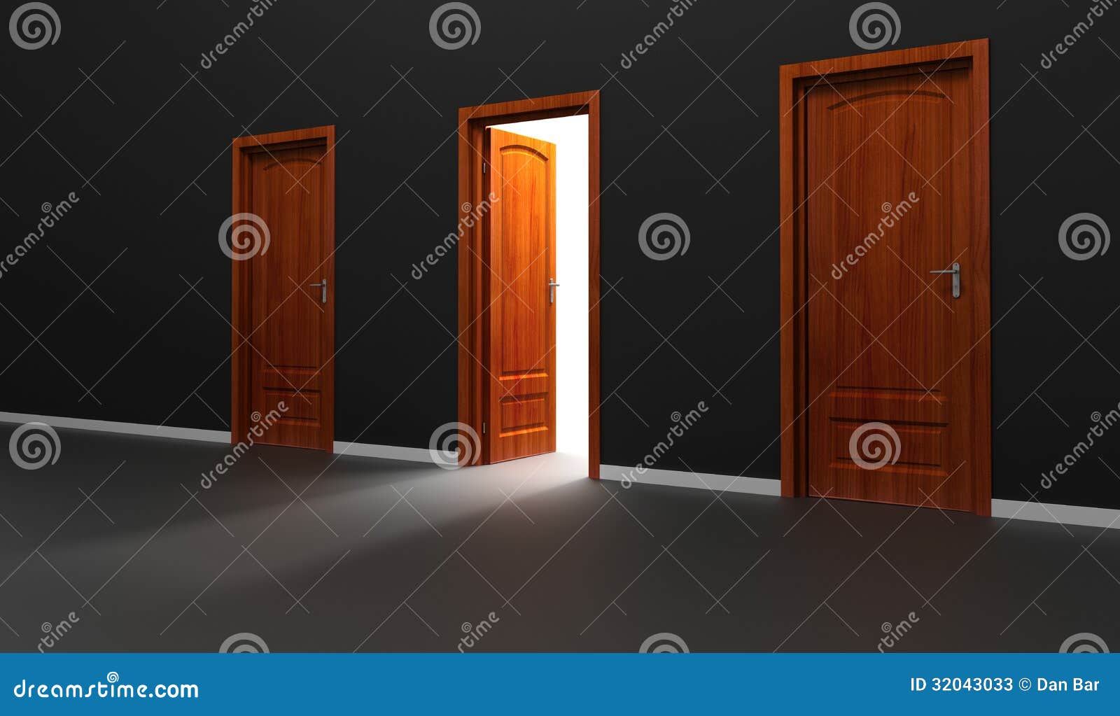 3d open door stock illustration. Illustration of clean - 32043033