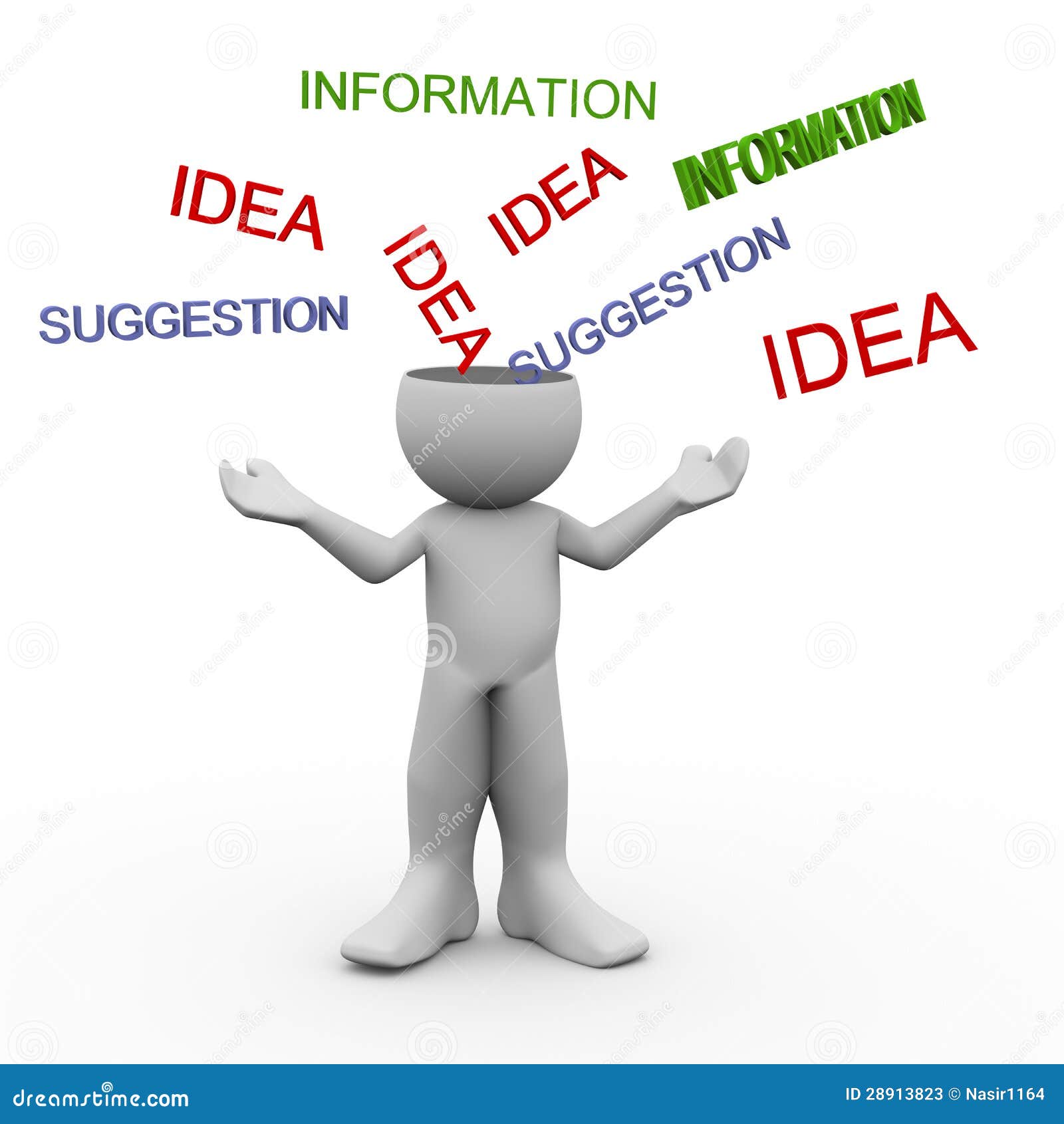 3d open mind person stock illustration. Illustration of acceptance ...