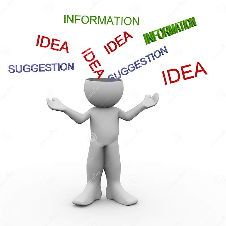 3d open mind person stock illustration. Illustration of acceptance ...