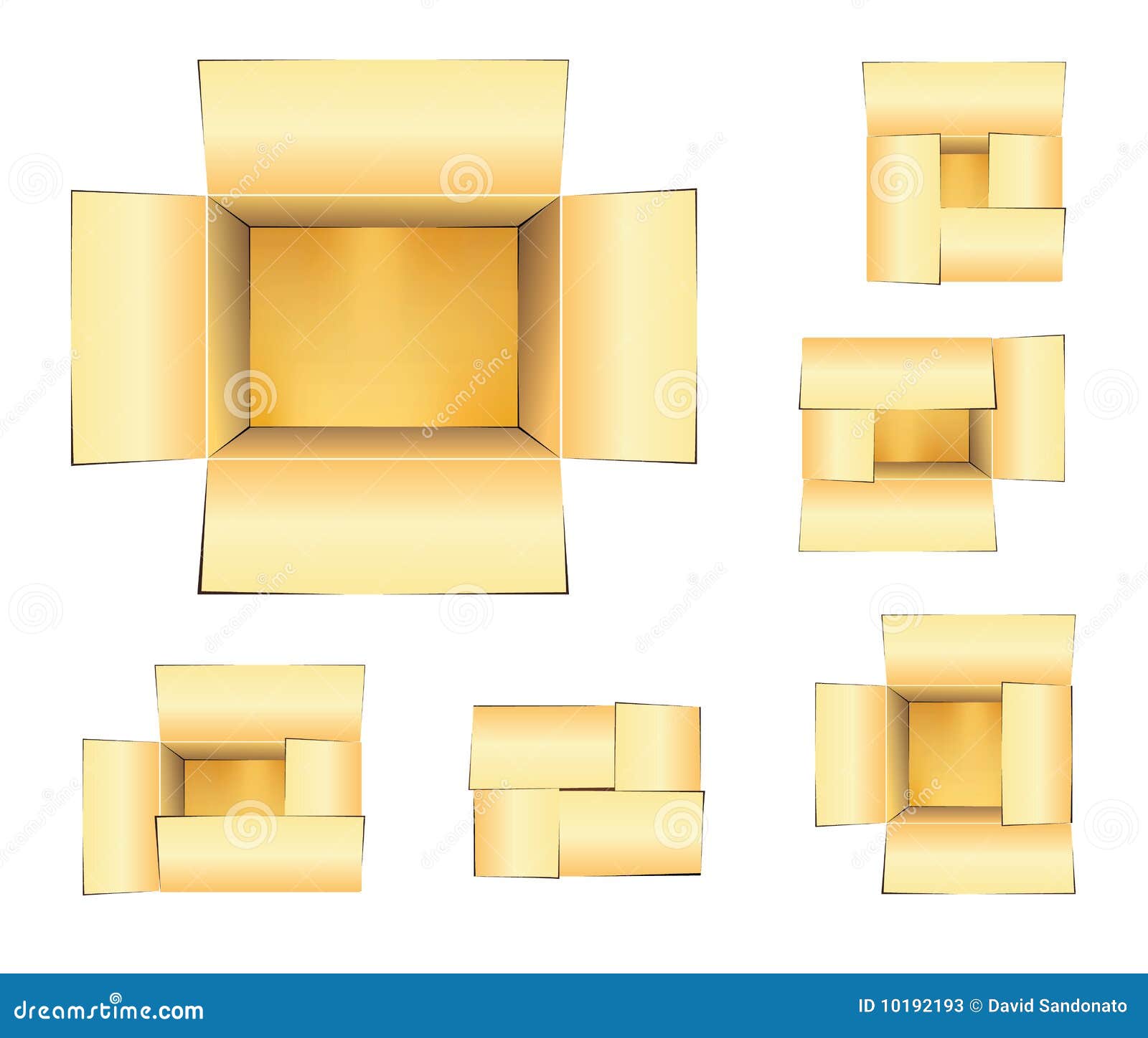 3D Open Shipping Box Set stock vector. Illustration of selling - 10192193