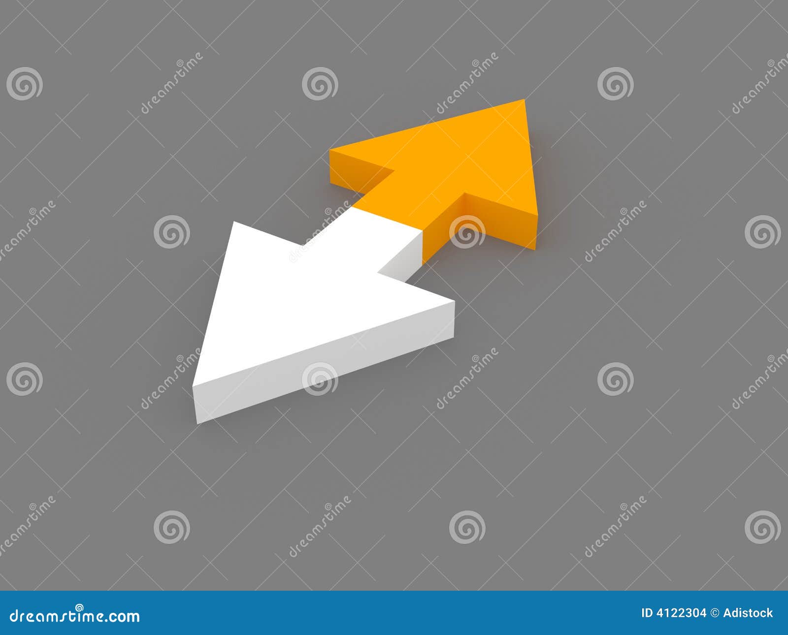 3d opposite arrows stock illustration. Illustration of destination ...