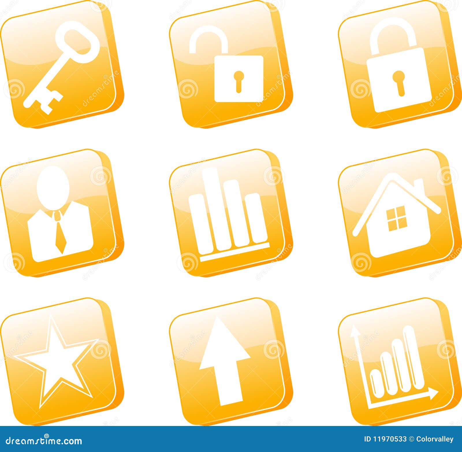 3d orange icons set stock vector. Illustration of graphic - 11970533