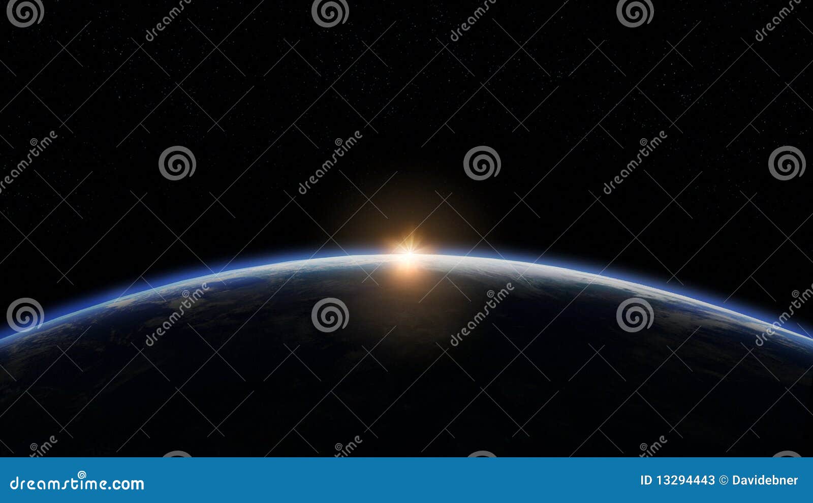 3D Orbit morning stock illustration. Illustration of clouds - 13294443