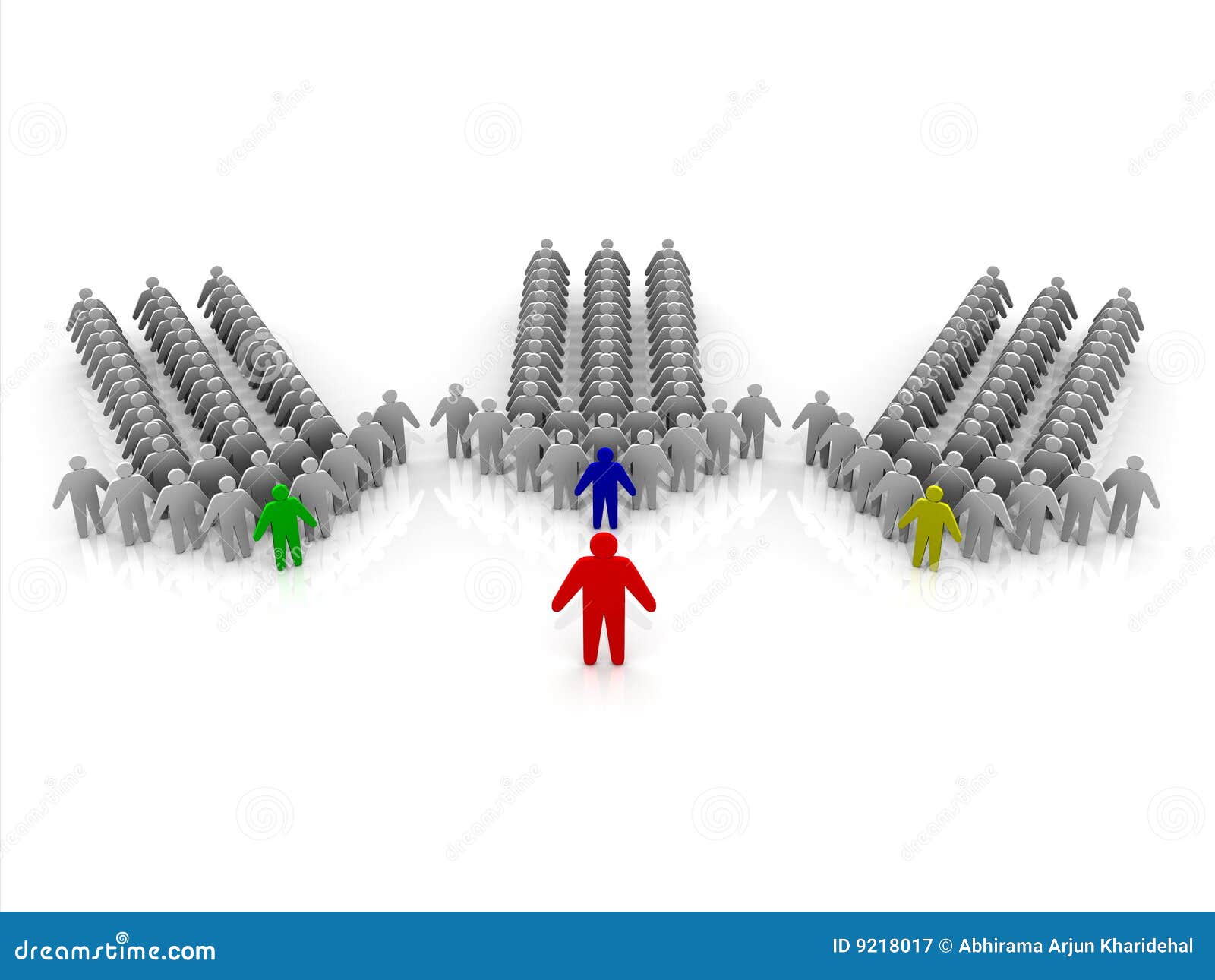 3D Organisation with Boss, Managers and Staff Stock Illustration ...