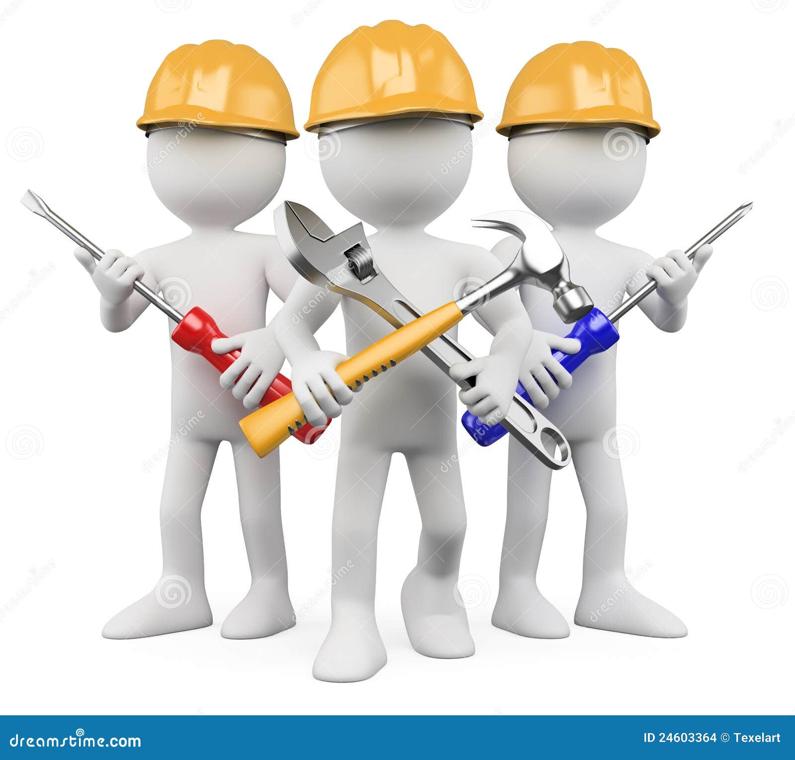 3D Ouvriers - équipe De Travail Illustration Stock - Illustration du ...