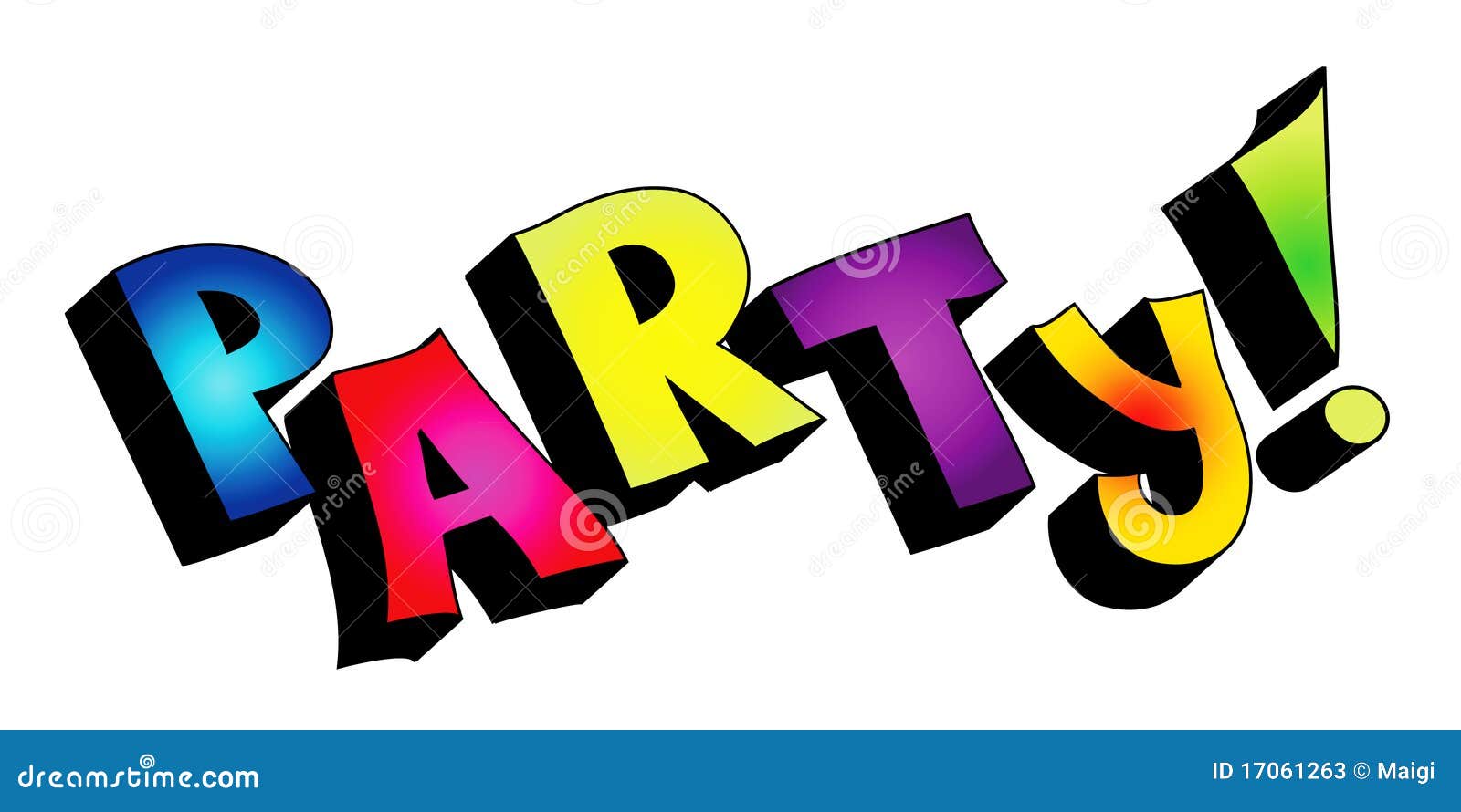 3D party text isolated stock vector. Illustration of concept - 17061263