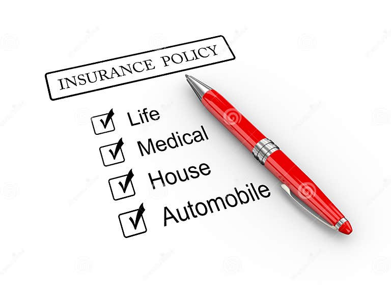 3d Pen and Insurance Policy Stock Illustration - Illustration of home ...