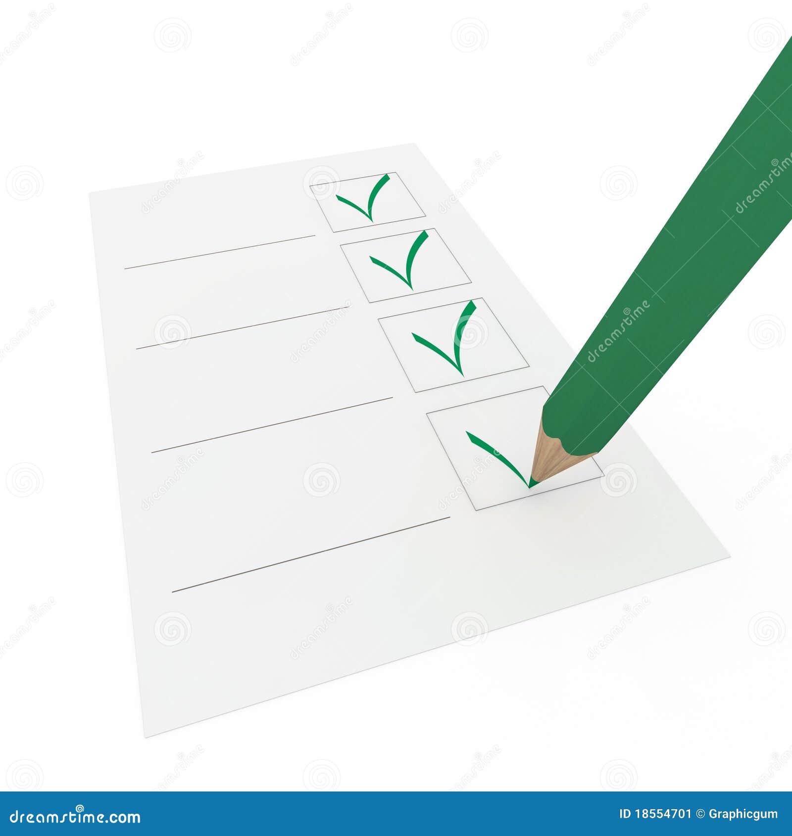 3d pencil pen check green stock illustration. Illustration of equipment ...