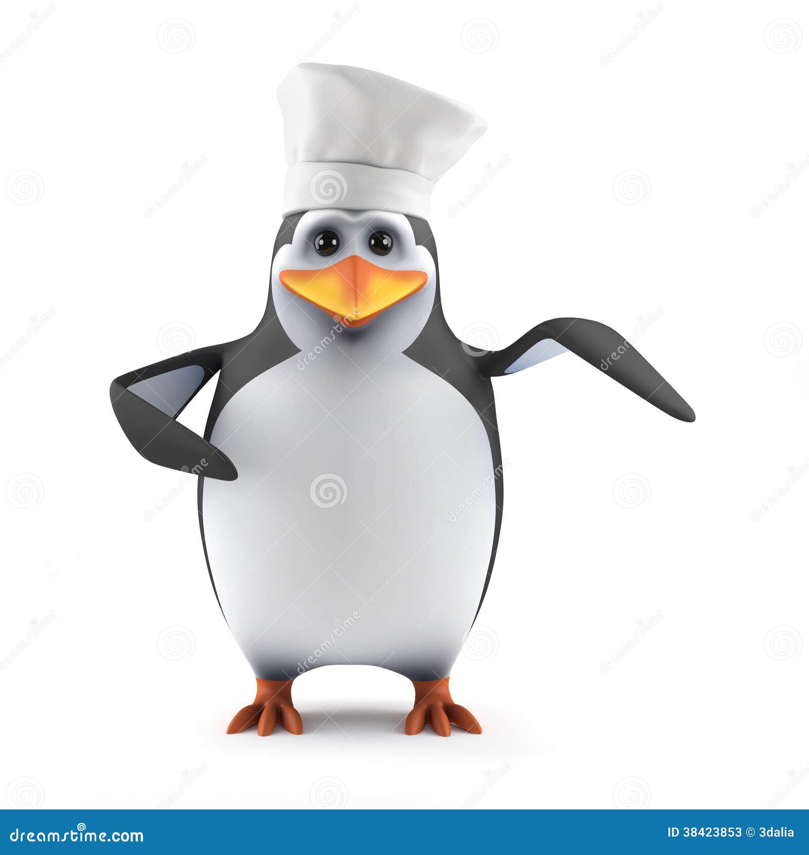 3d Penguin chef stock vector. Illustration of penguins - 38423853