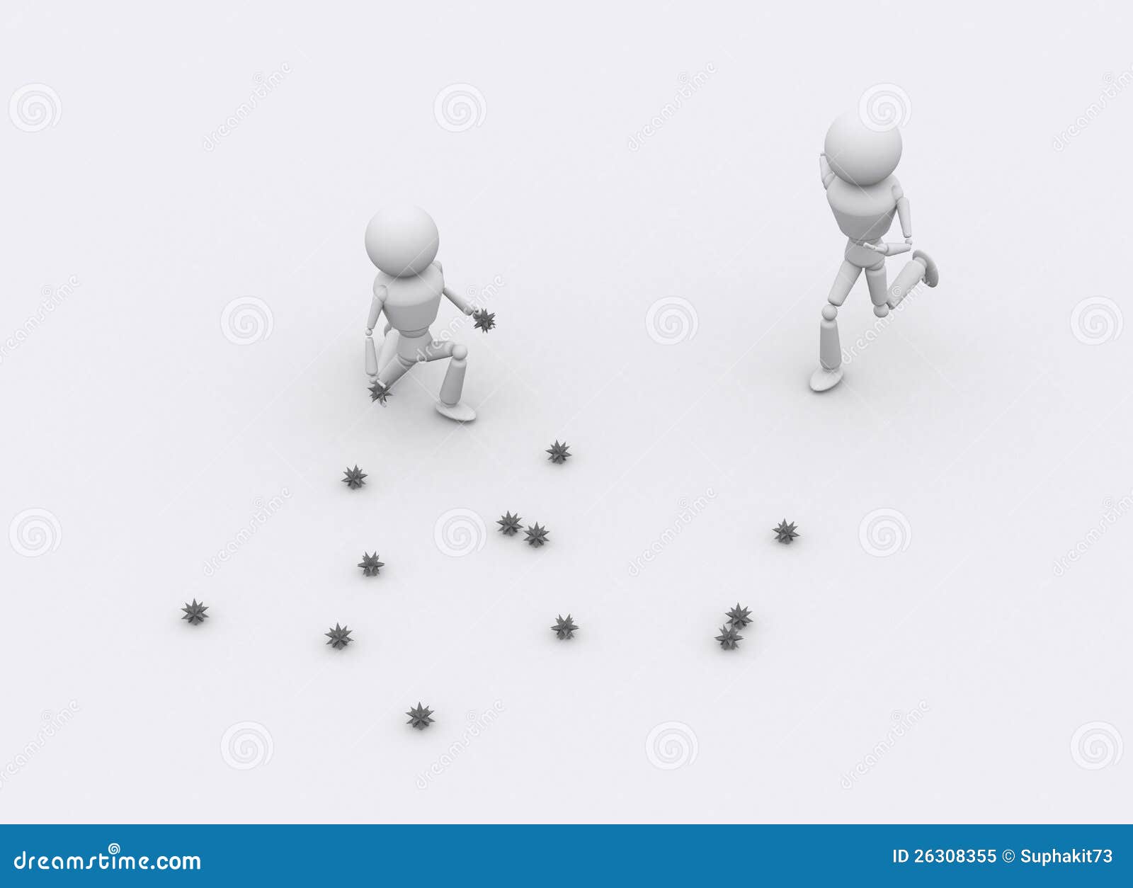 3D people attack. stock illustration. Illustration of barb - 26308355