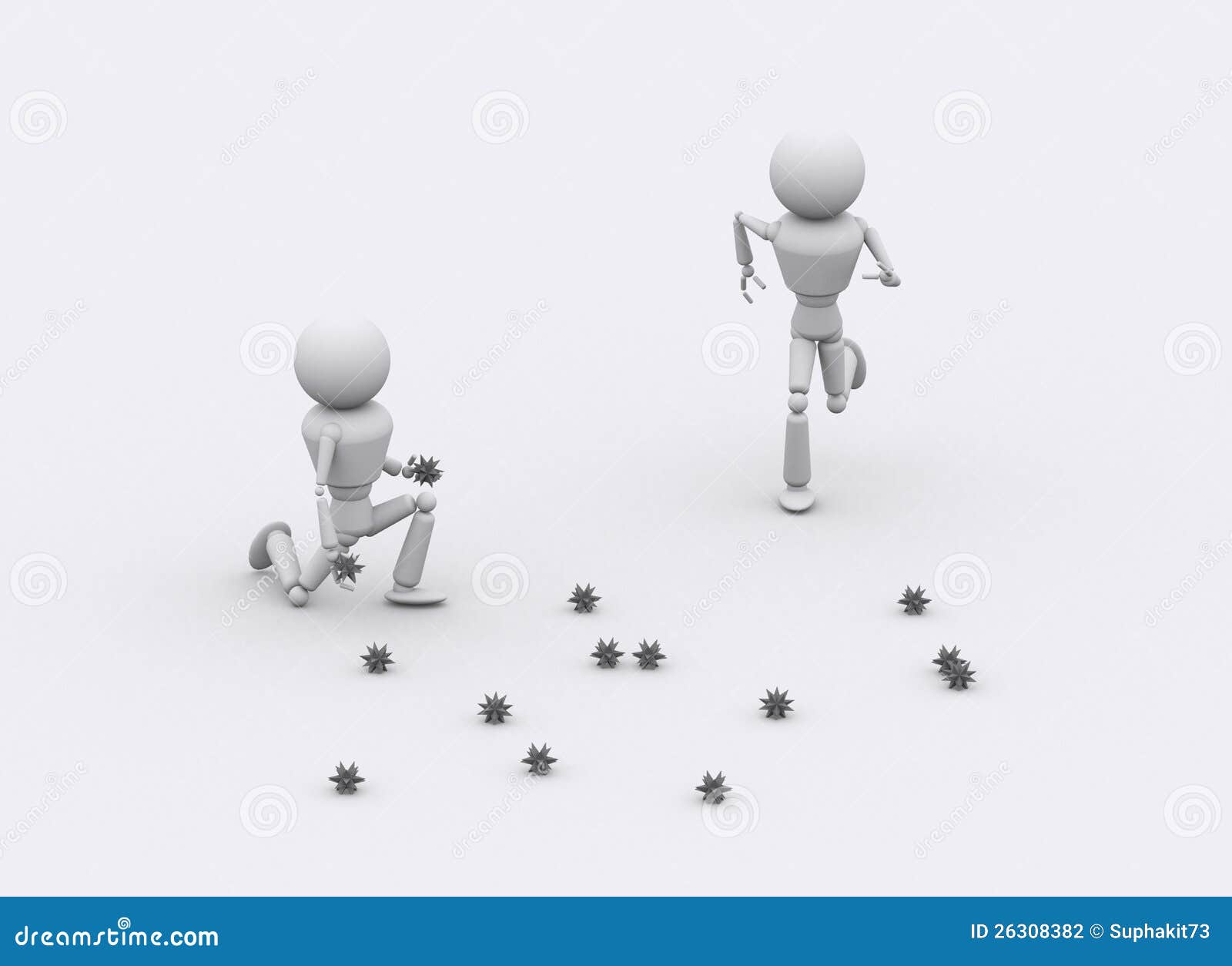 3D people attack. stock illustration. Illustration of investment - 26308382
