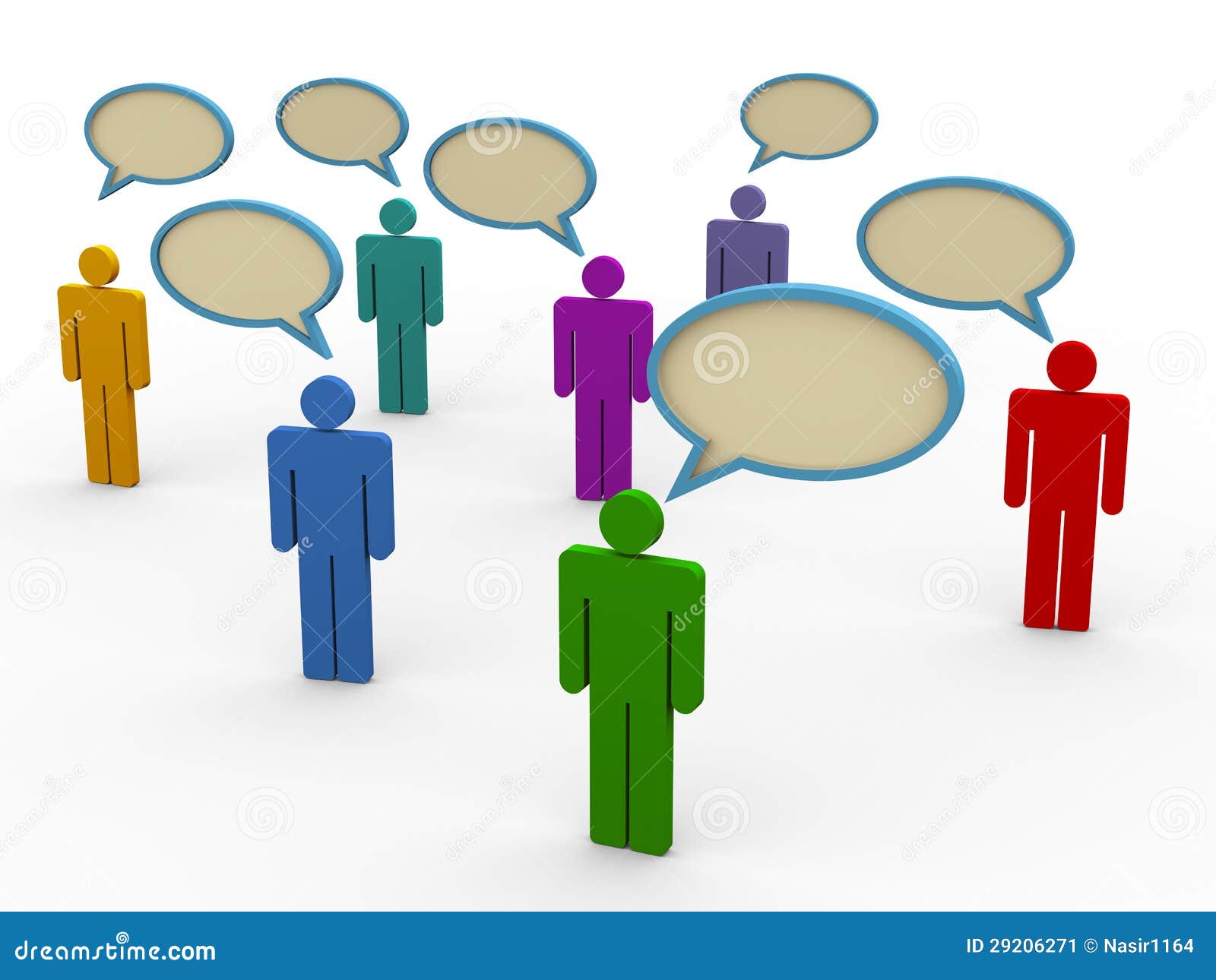 3d People with Bubble Speech Stock Illustration - Illustration of ...