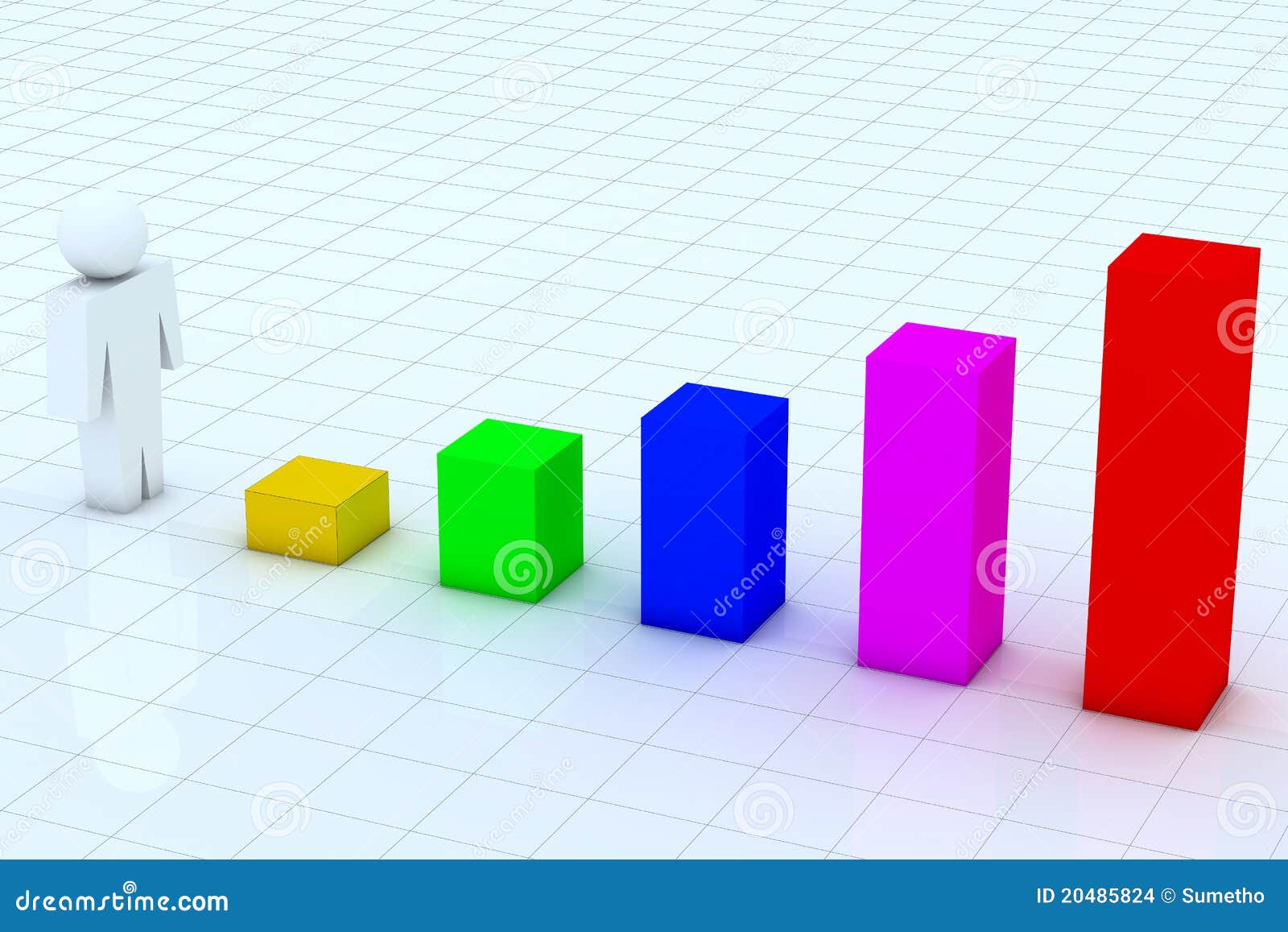 3D people business graph stock illustration. Illustration of person ...