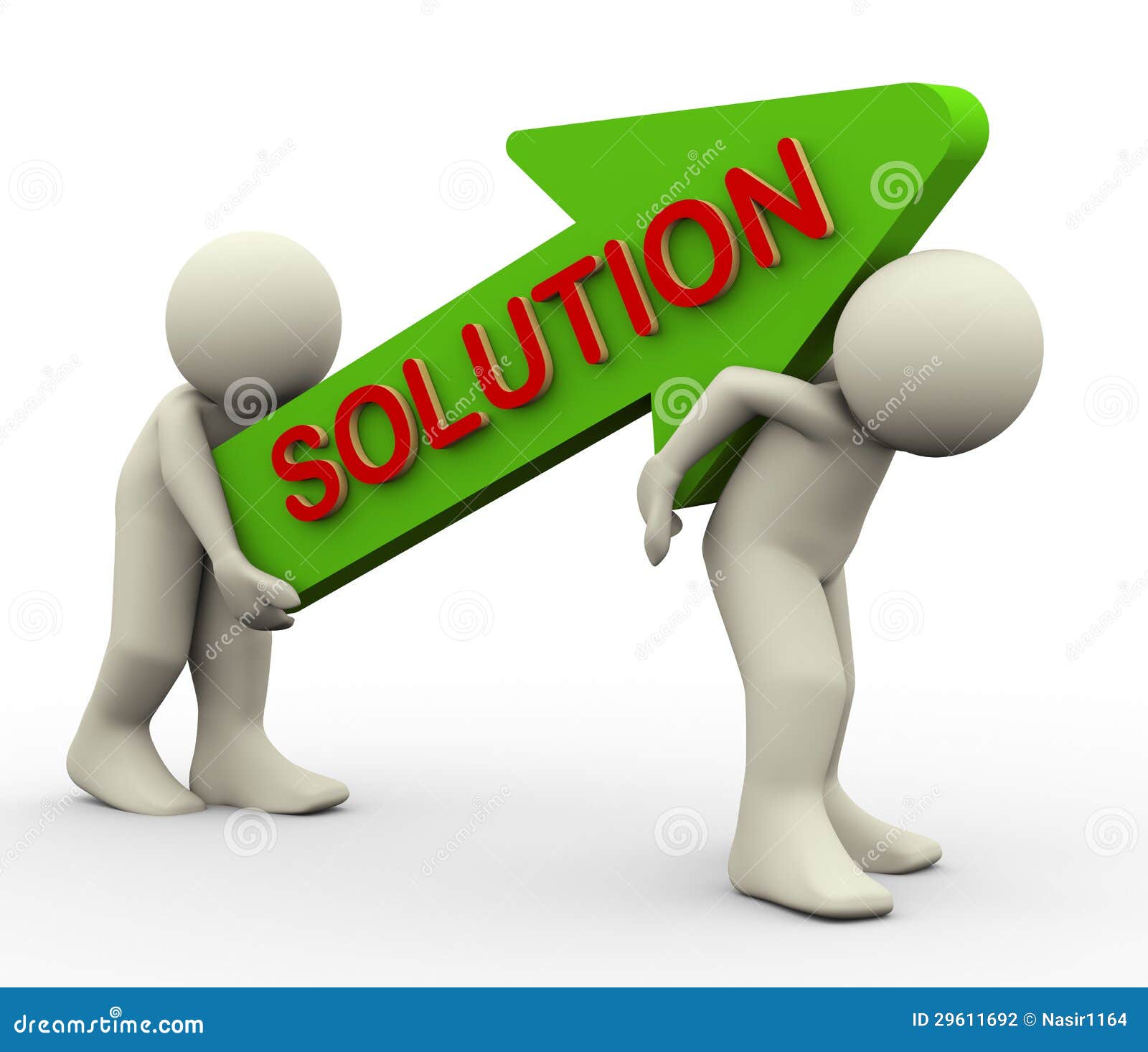 3d People Carrying Solution Arrow Stock Illustration - Illustration of ...