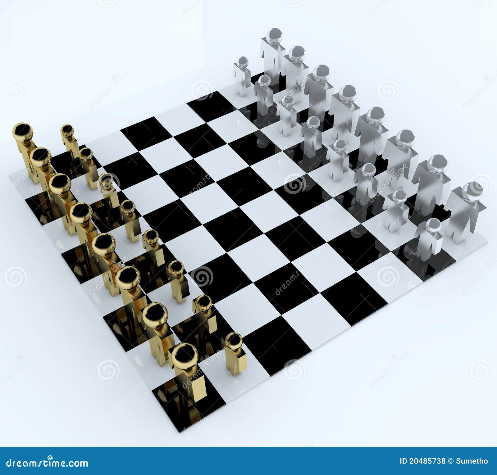 3d people in chess board stock illustration. Illustration of board ...