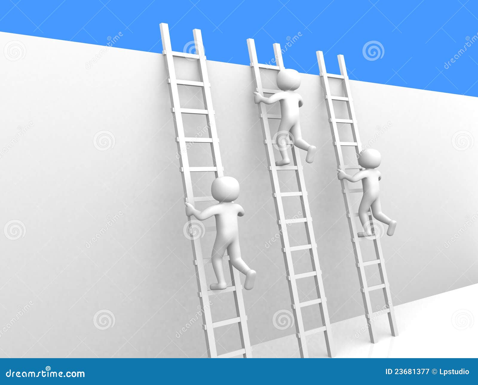3d People Climbing Ladders. Stock Image - Image of icon, success: 23681377