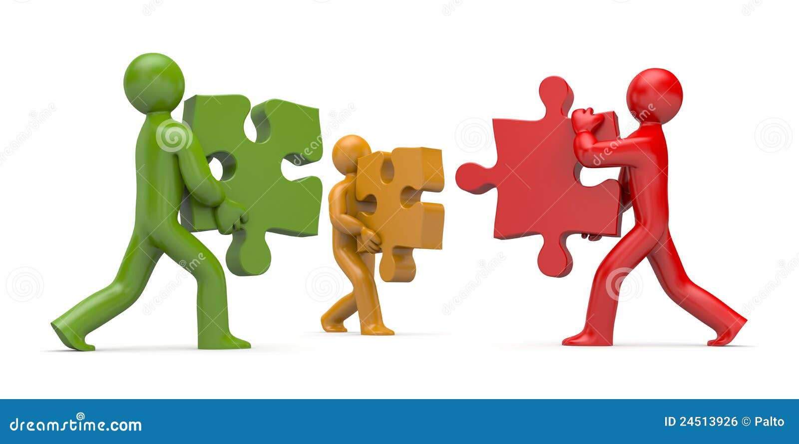 3d people connect puzzles stock illustration. Illustration of ...