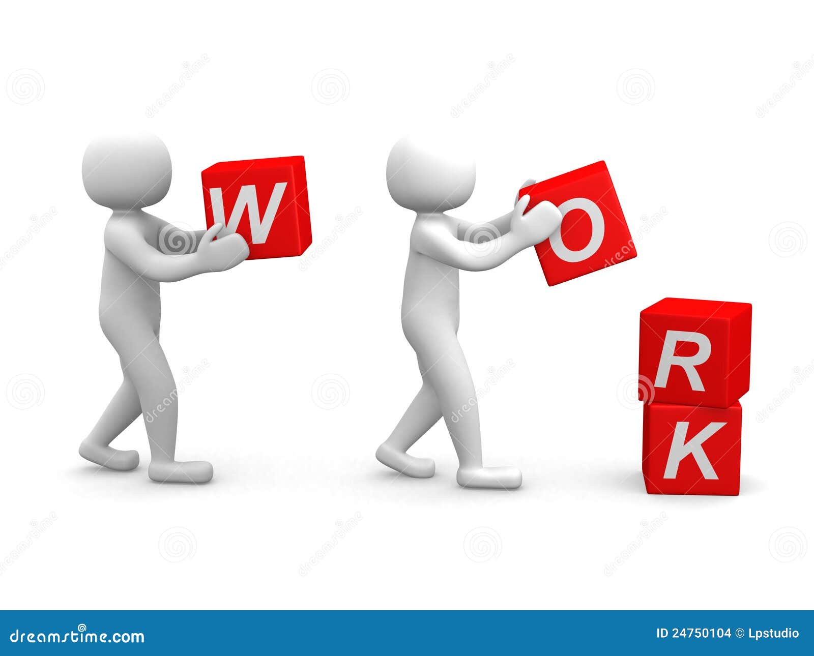 3d people and cubes stock illustration. Illustration of word - 24750104