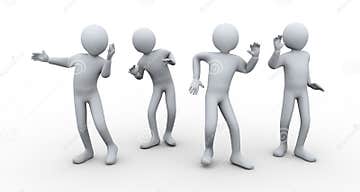 3d people dancing stock illustration. Illustration of anniversary ...