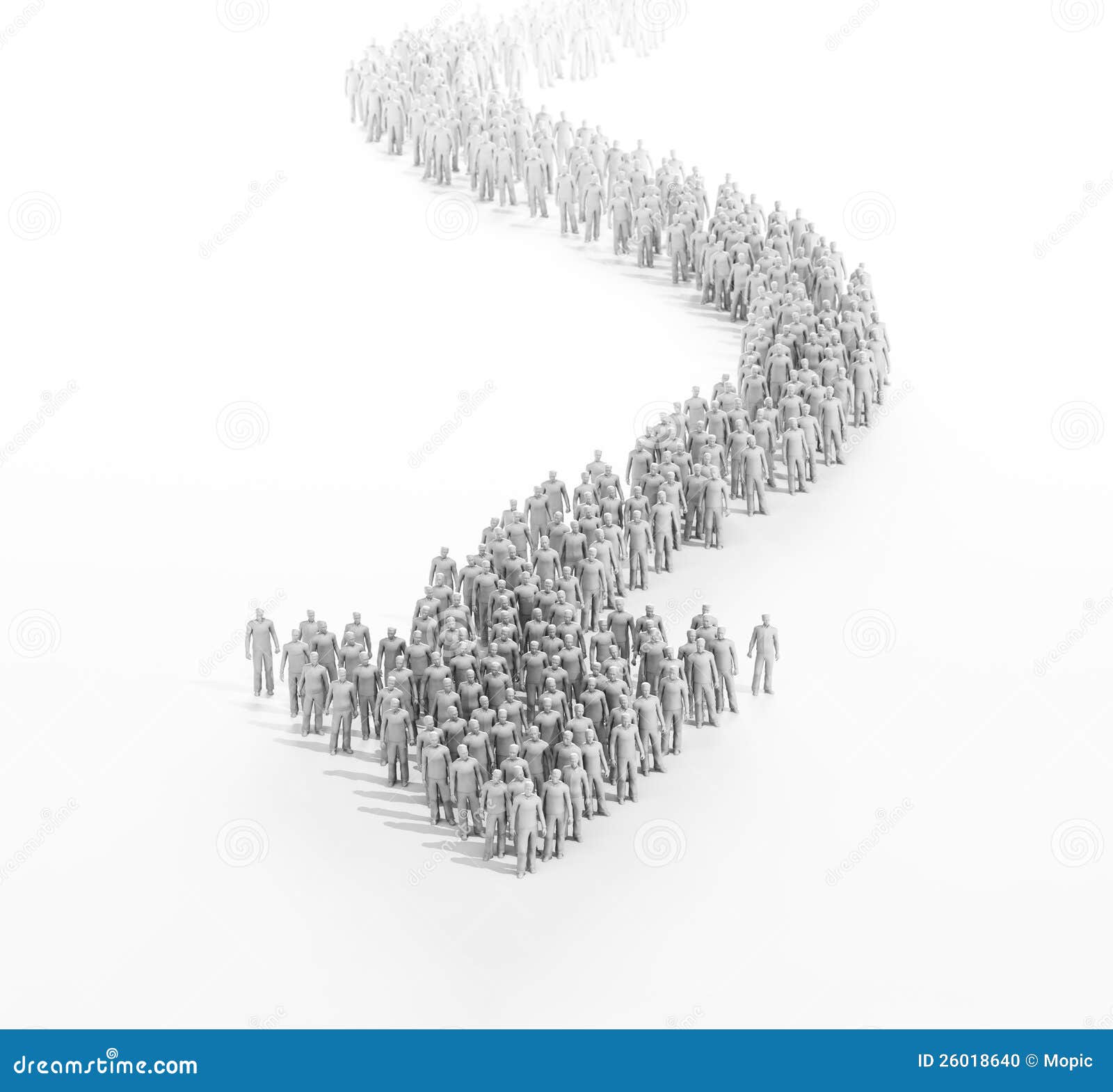 3d people forming an arrow stock illustration. Illustration of arrow ...
