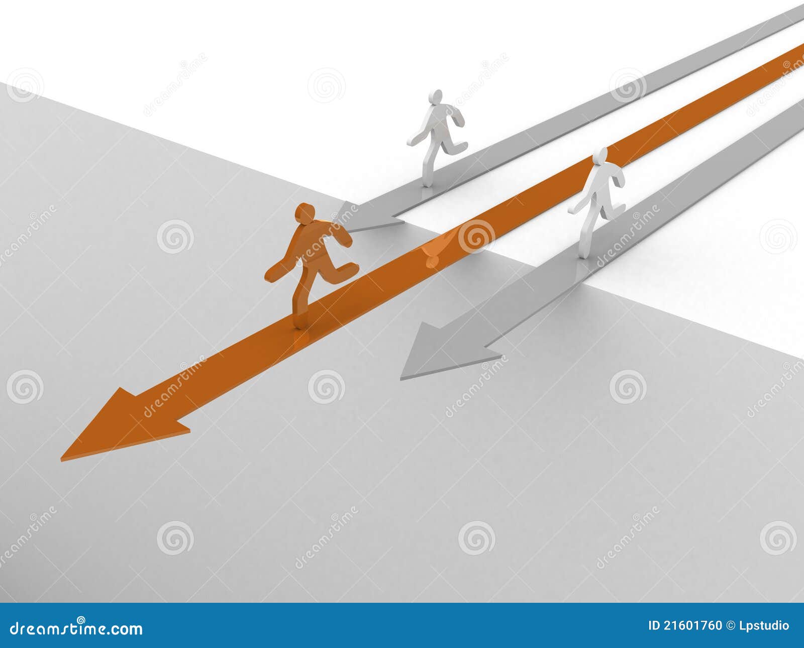 3d People - Human Character on Arrows. Stock Illustration ...
