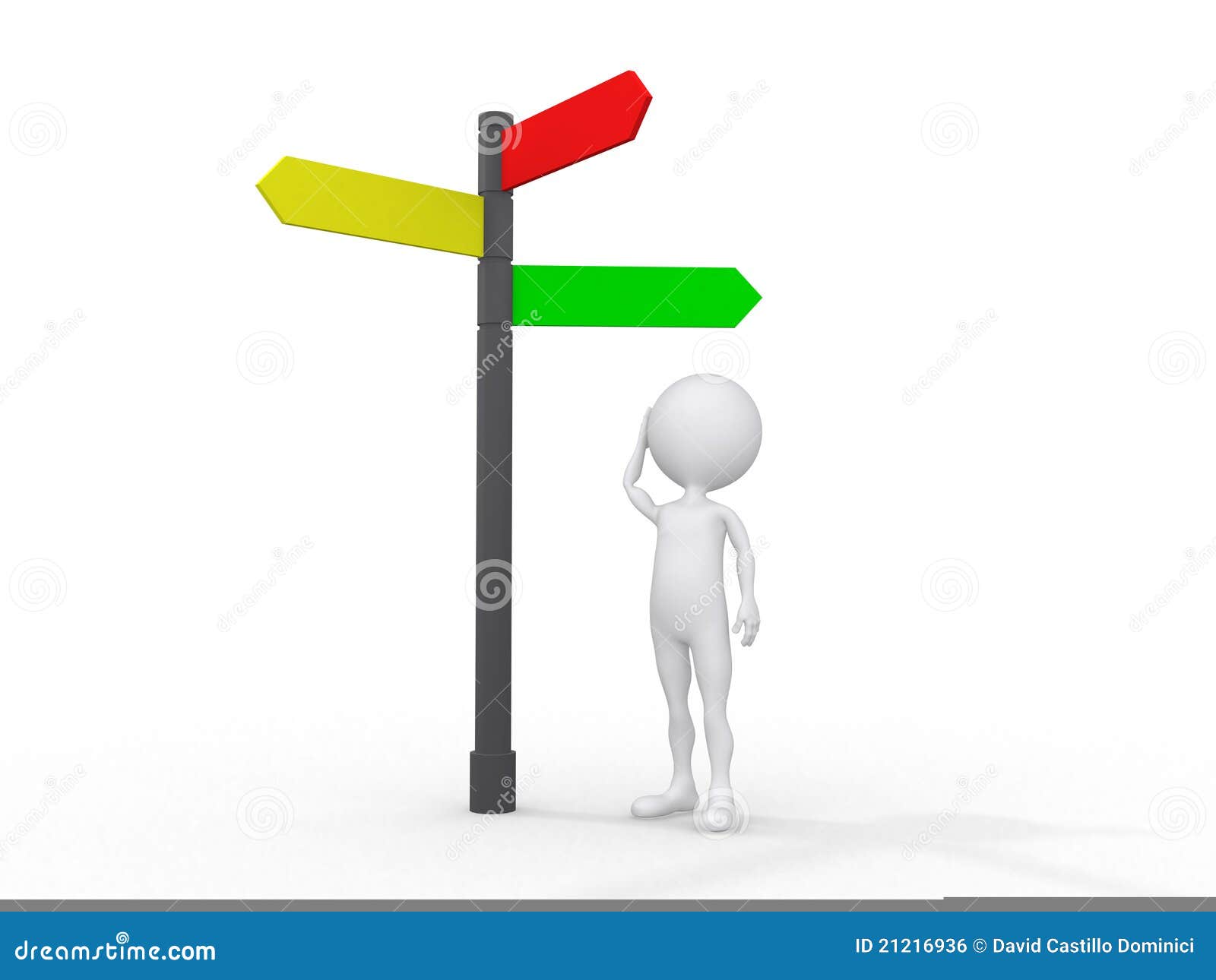 3d People Icon Surrounded by Directional Signs Stock Illustration ...