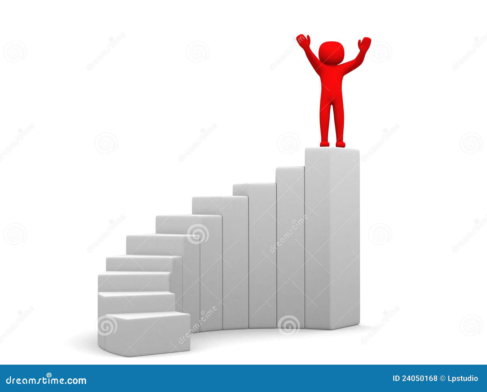3d People - Man, Person and Stair. Winner Stock Photo - Image of human ...