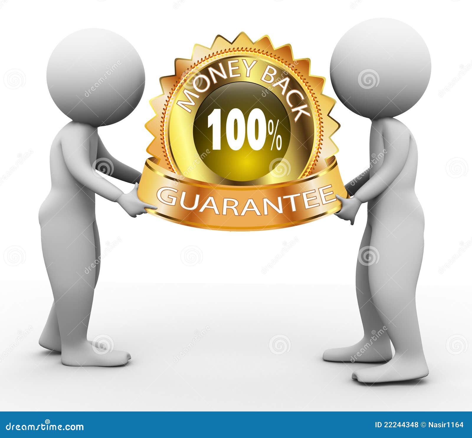 3d People and Moneyback Guarantee Stock Illustration - Illustration of ...