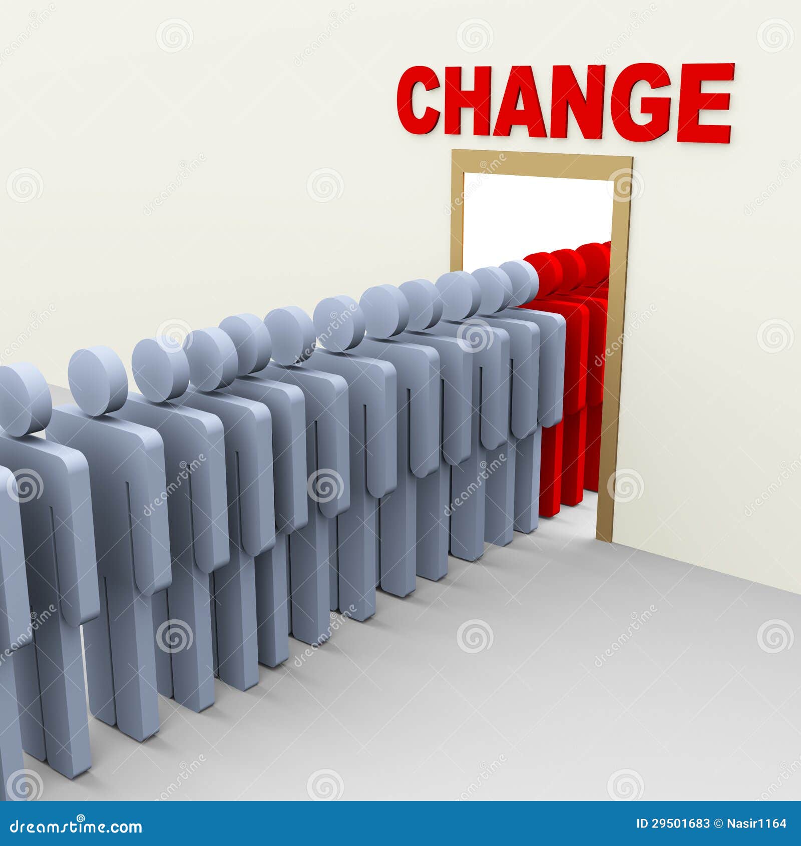 3d People Passing through Door Stock Illustration - Illustration of ...