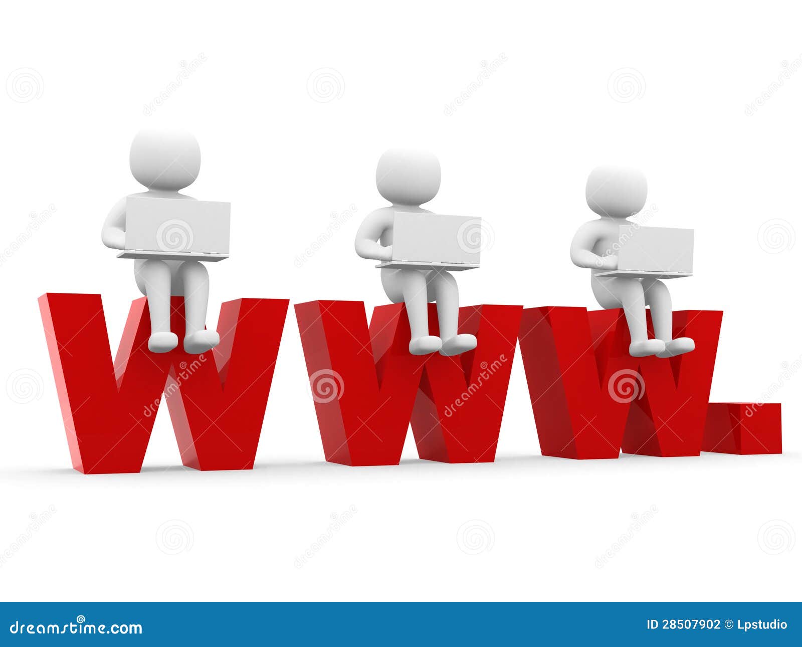 3d People, Person Who Stand on the Word Work Stock Illustration ...