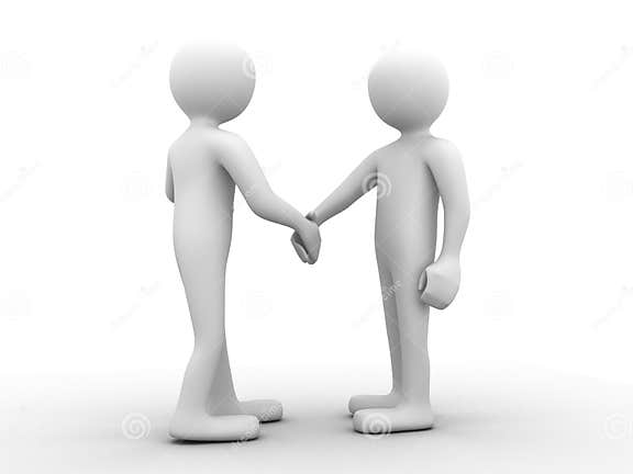 3d people shaking hands stock illustration. Illustration of concept ...