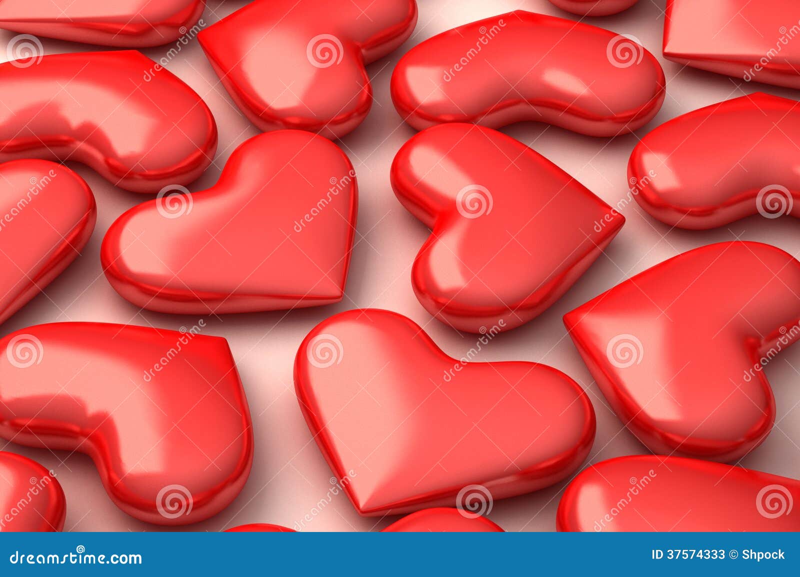 3d perfect hearts on white stock illustration. Illustration of glow ...
