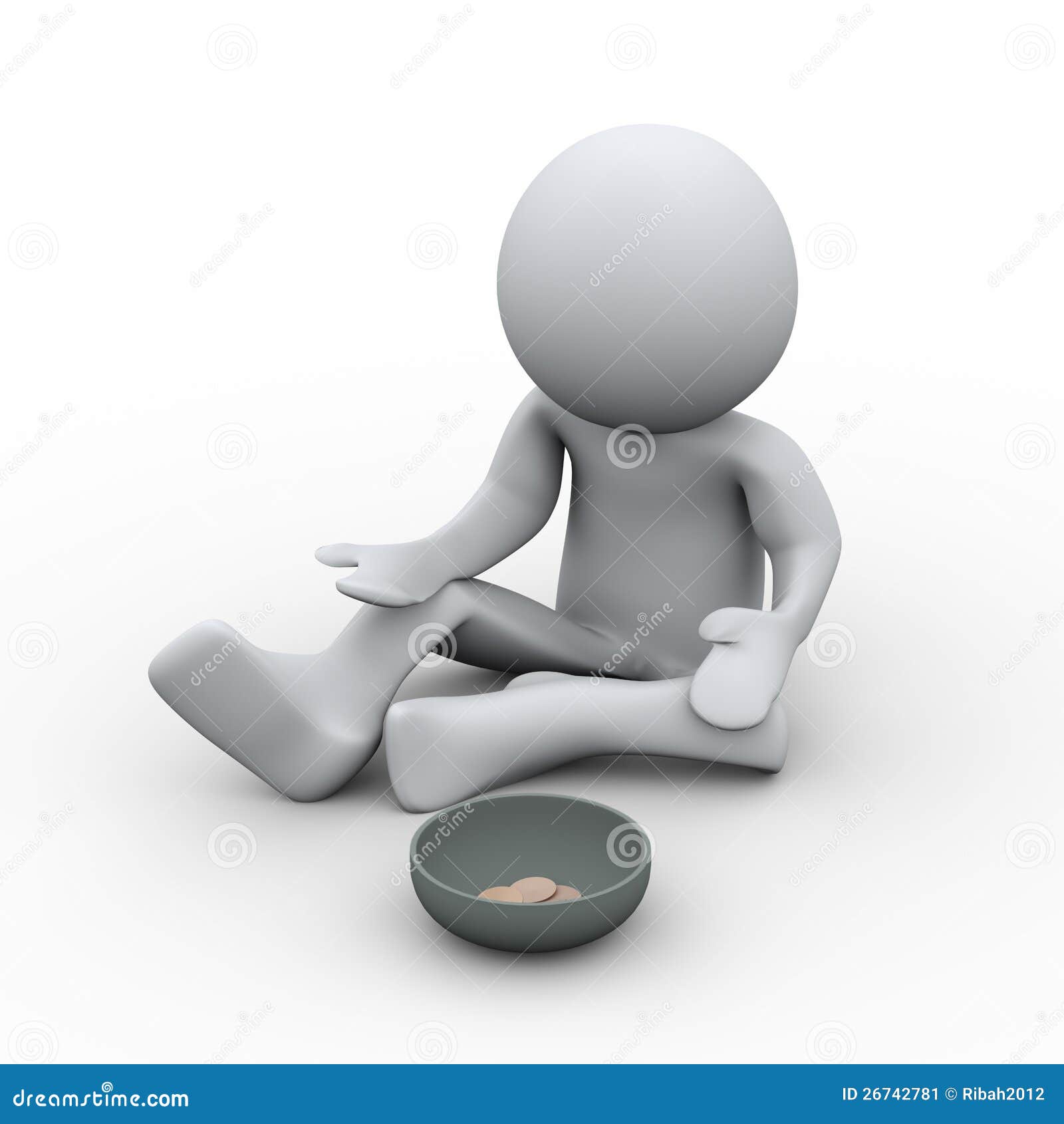 3d person beggar stock illustration. Illustration of money - 26742781