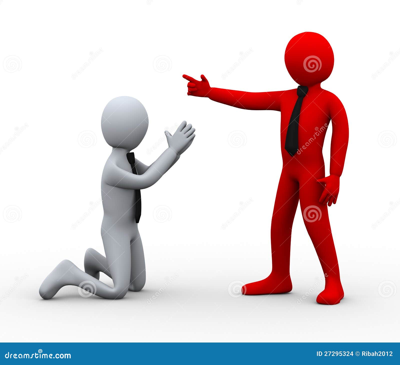 3D Character Begging And Groveling In Front Of An Angry Boss Royalty ...