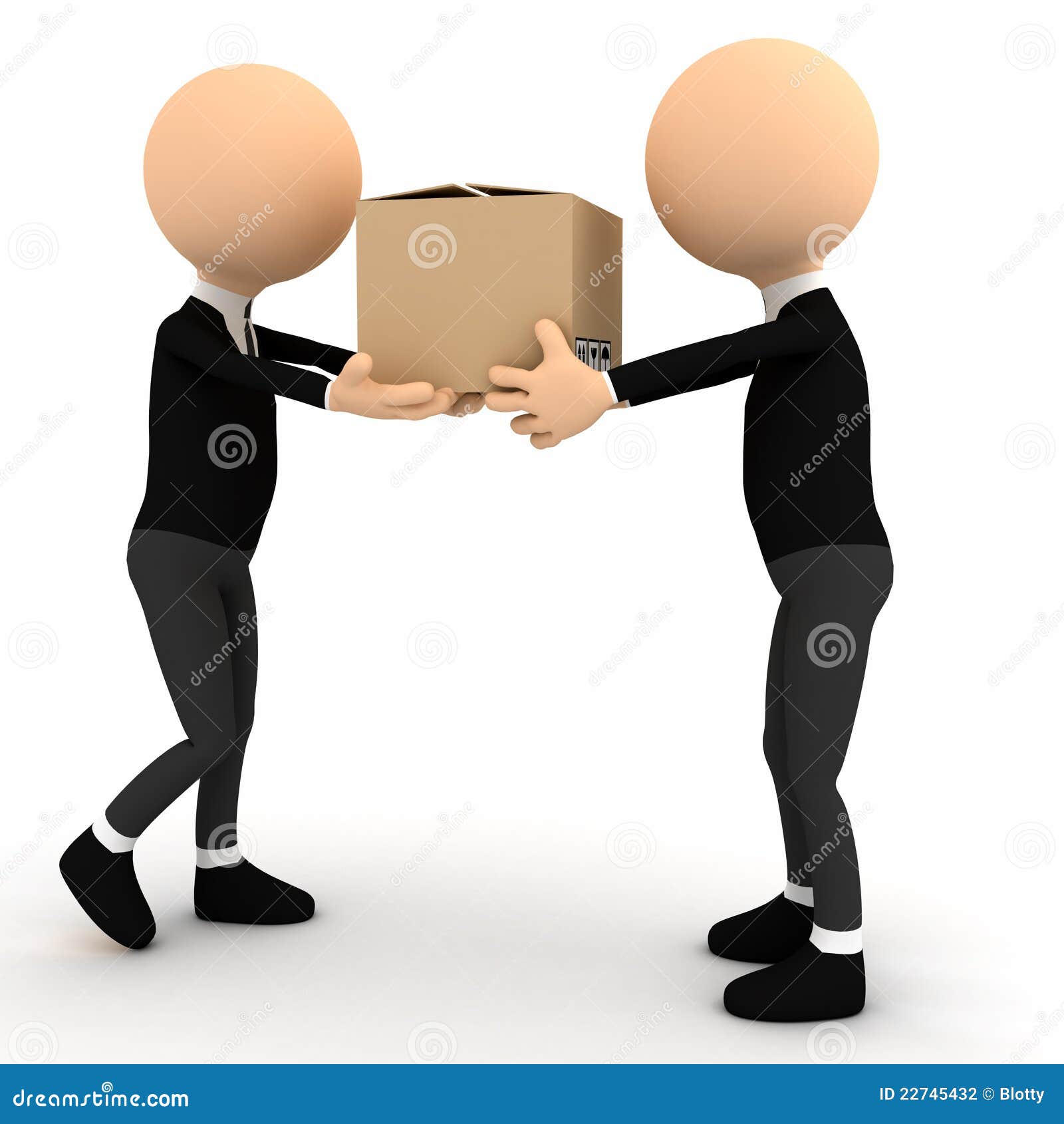 3d Person with Carton Package Stock Illustration - Illustration of ...