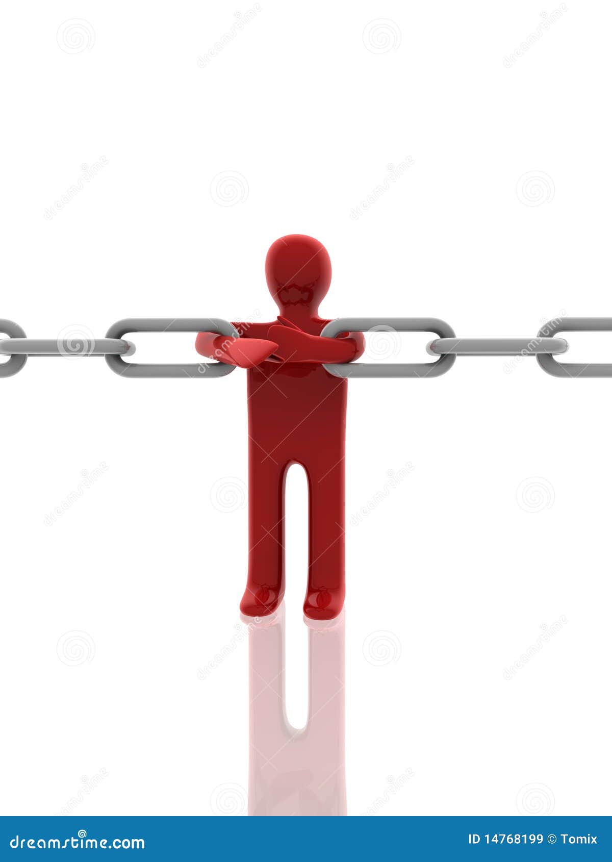 3d person in chain stock illustration. Illustration of render - 14768199