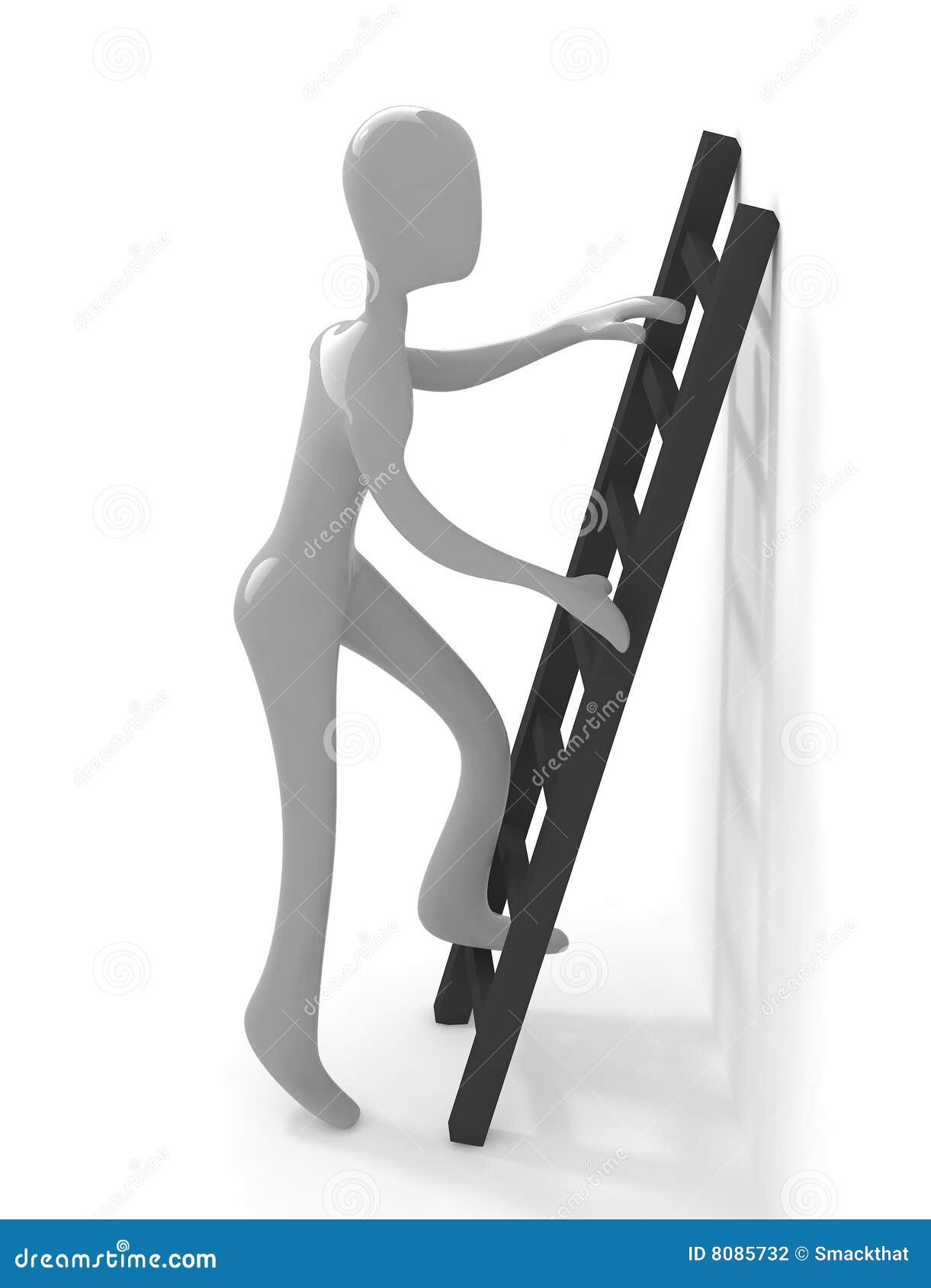 3d Person Climbing upon Ladder Stock Illustration - Illustration of ...