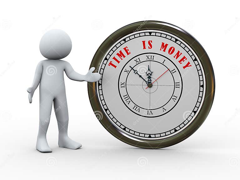 3d person and clock stock illustration. Illustration of clock - 26191222