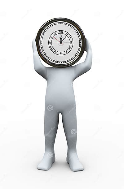 3d person clock head stock illustration. Illustration of pending - 26302780