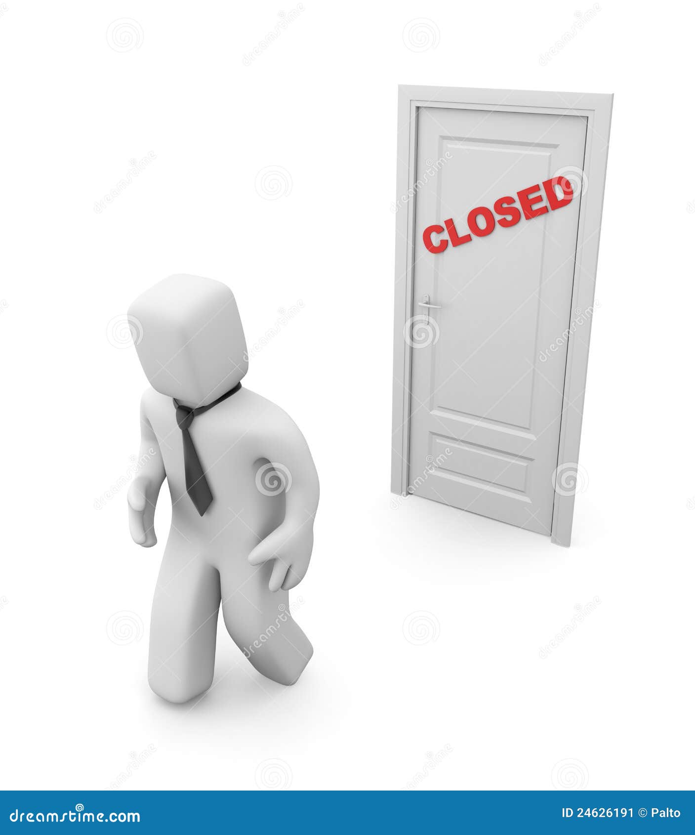 3d person and closed door stock illustration. Illustration of clipping ...