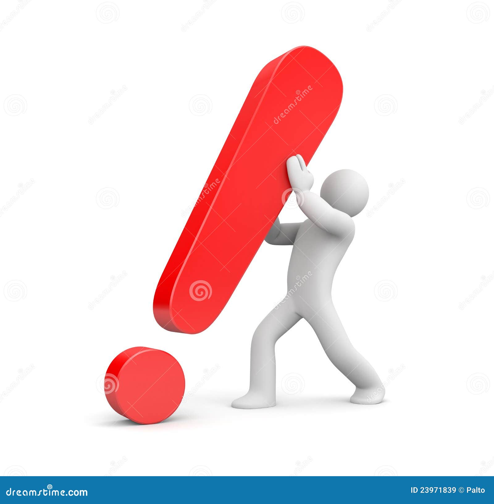 3d Person with Exclamation Mark Stock Illustration - Illustration of ...