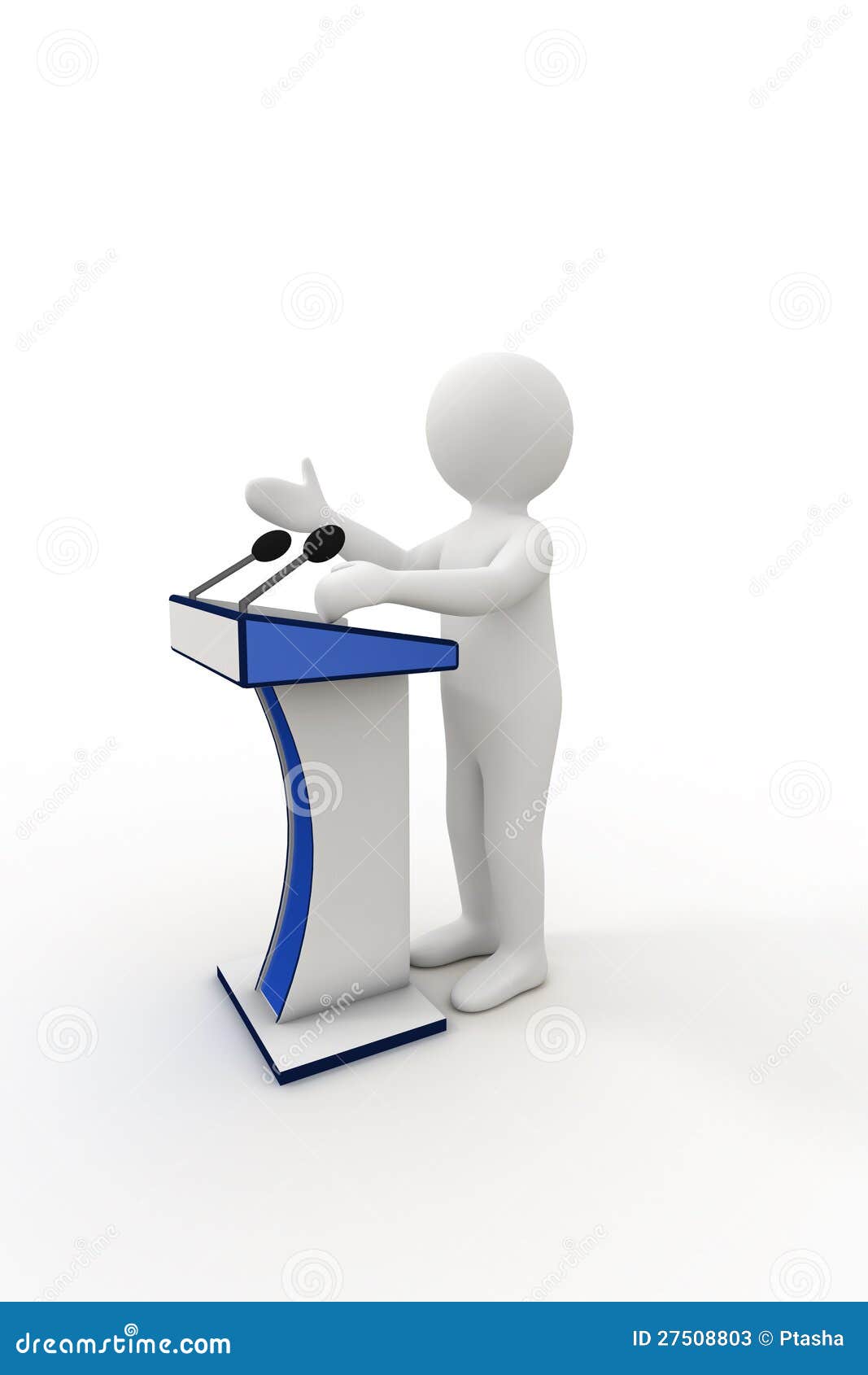 3d person giving a speech stock illustration. Illustration of speaker ...