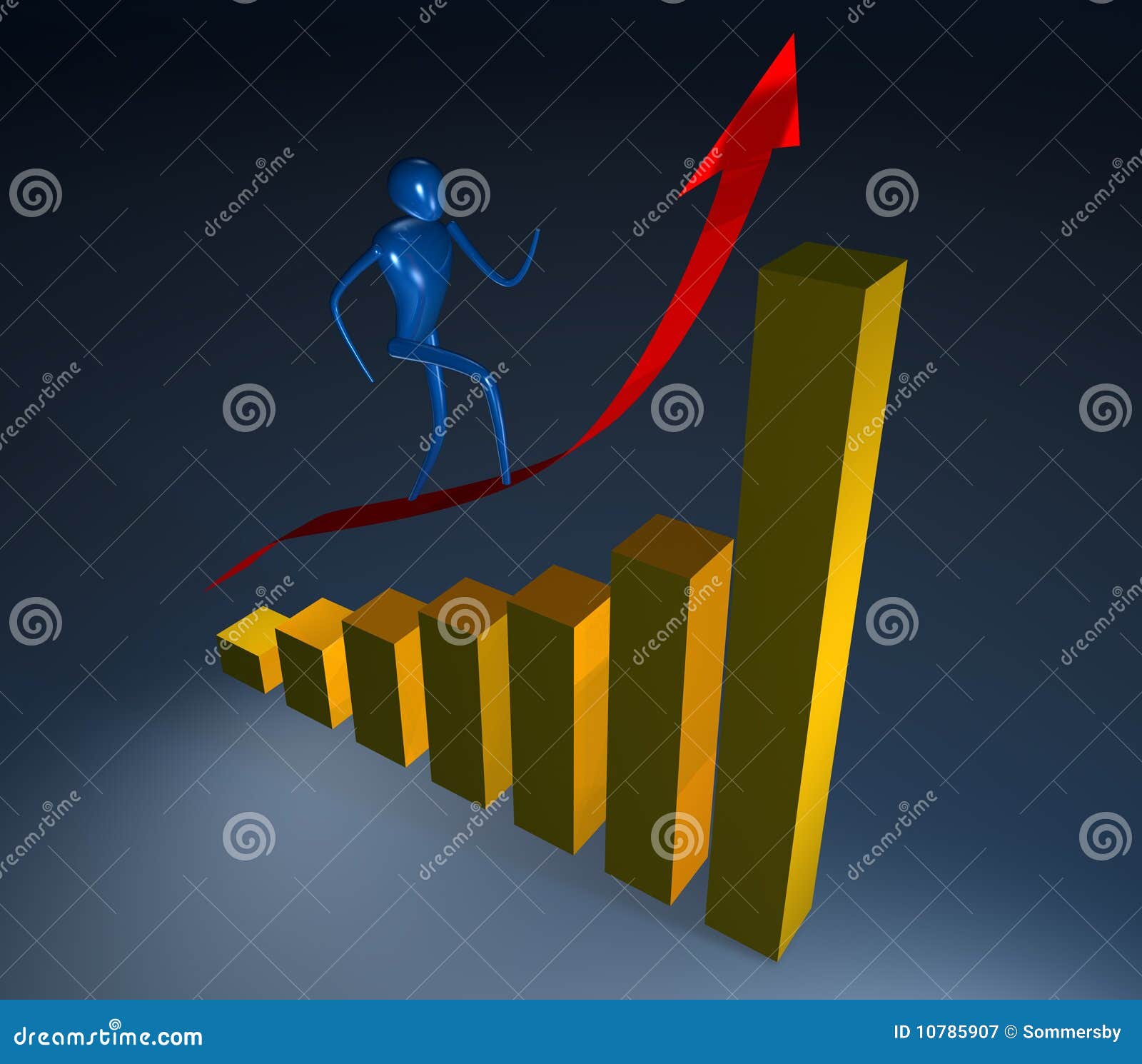 3d person going up stock illustration. Illustration of people - 10785907