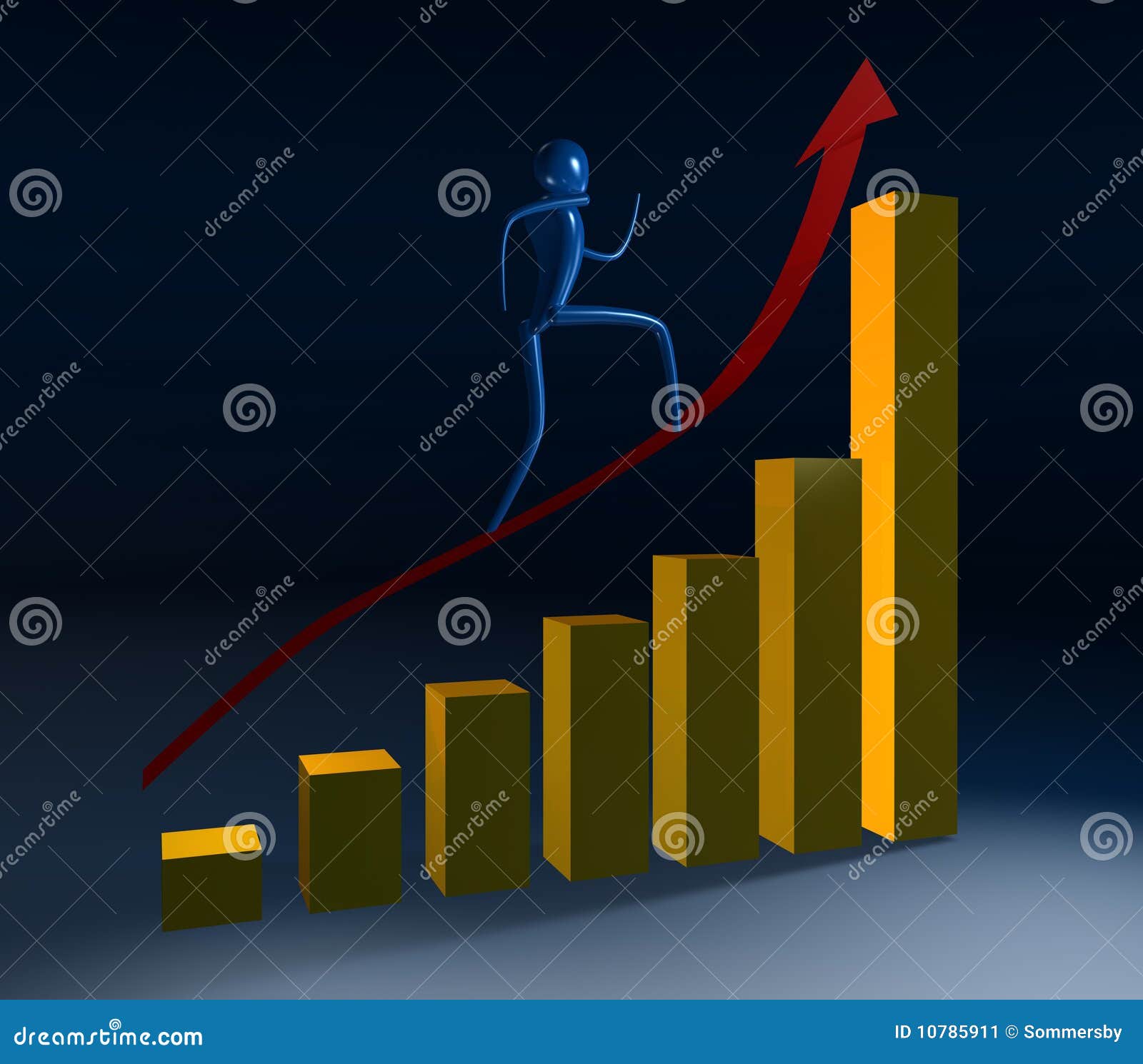 3d person going up stock illustration. Illustration of concept - 10785911