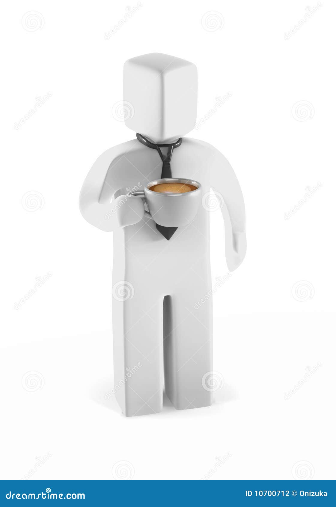 3D Person Having a Coffee Break Stock Illustration - Illustration of ...