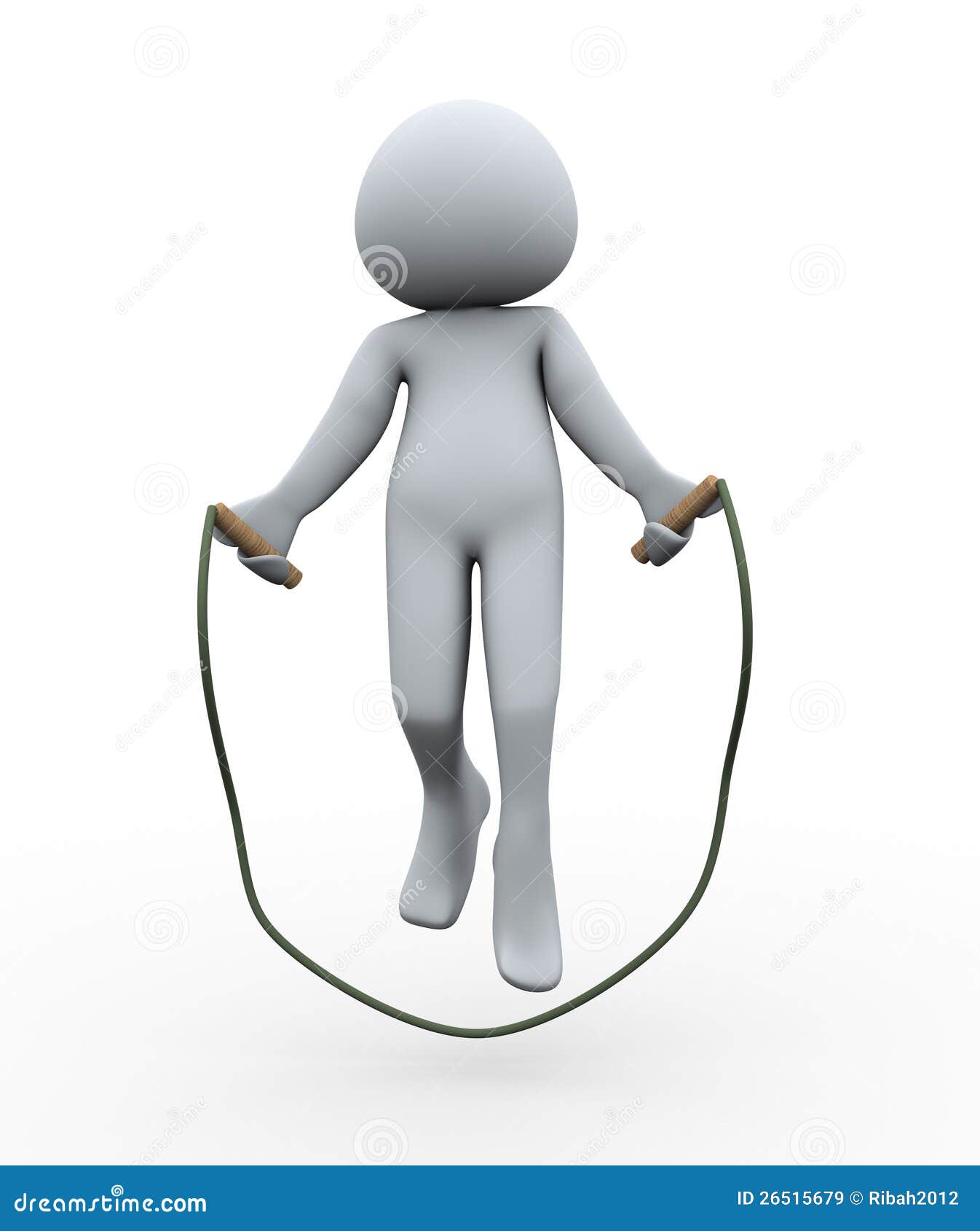 3d person jumping rope stock illustration. Illustration of athletic ...